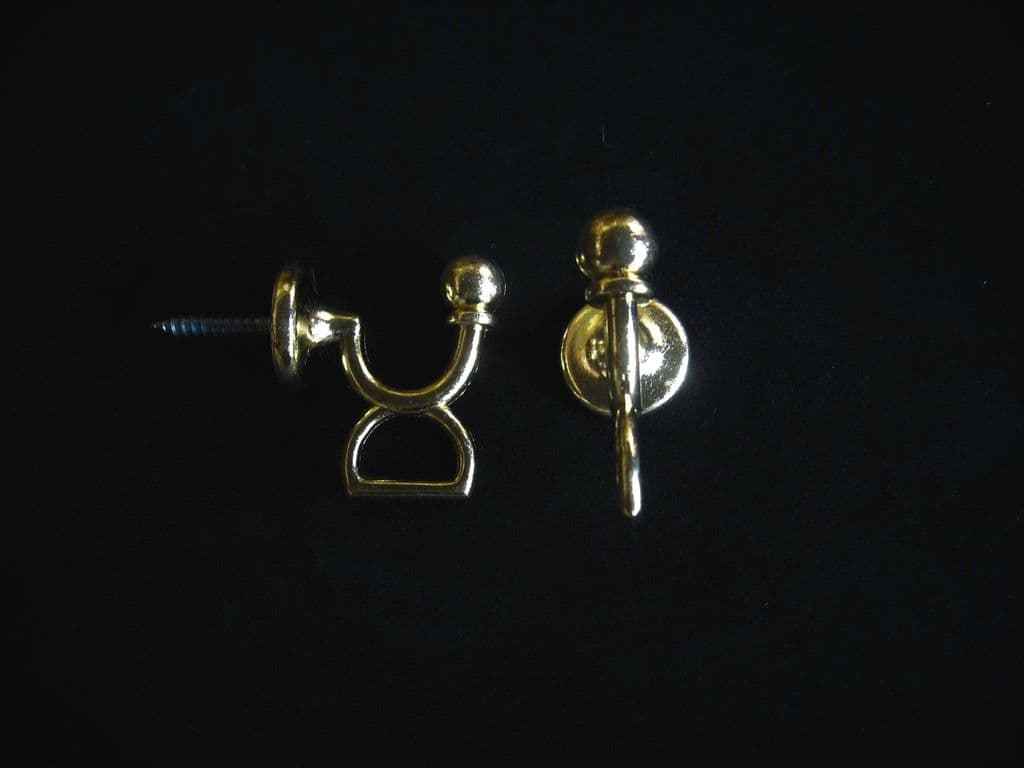 2 Hotel Security Brass Ball Curtain Tassel Tie Back Hooks Traditional